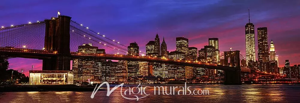 Brooklyn Bridge Skyline Wallpaper Mural by Magic Murals