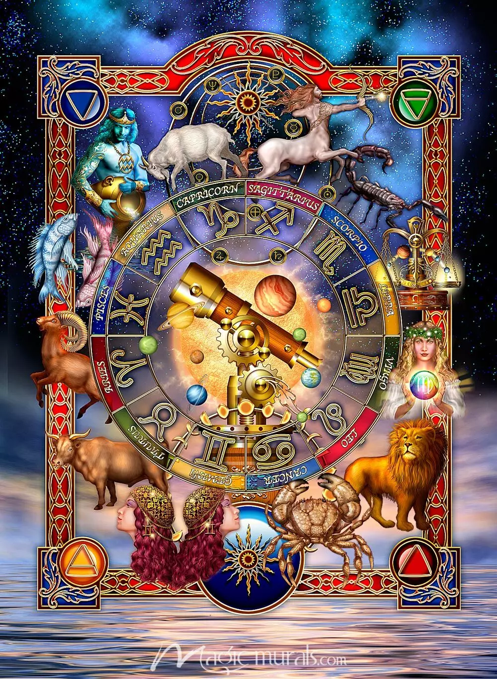Astrology Poster Wallpaper Wall Mural by Magic Murals