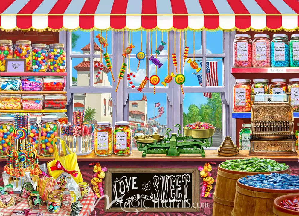 Sweet Shoppe Wallpaper Wall Mural by Magic Murals