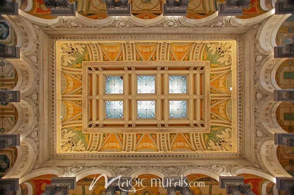 Great Hall Library Ceiling Wallpaper Mural by Magic Murals