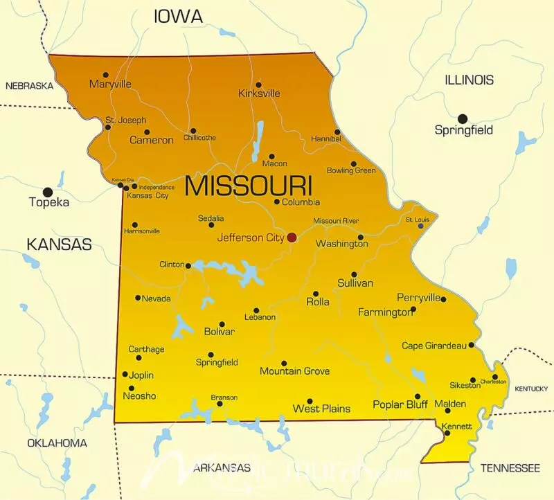 Map of Missouri Wallpaper Wall Mural by Magic Murals