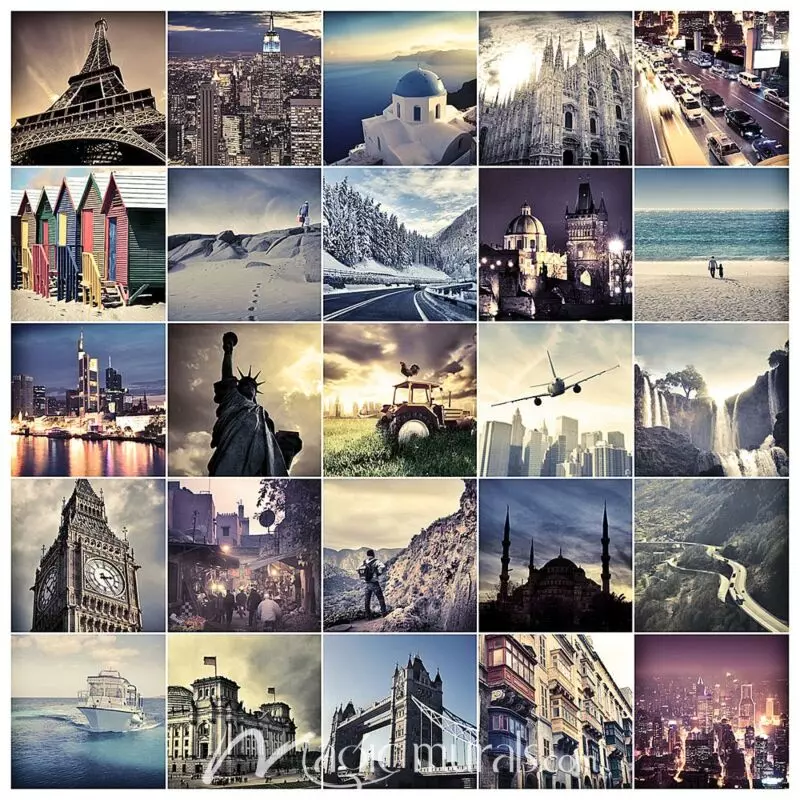 City Collage Wallpaper Wall Mural by Magic Murals