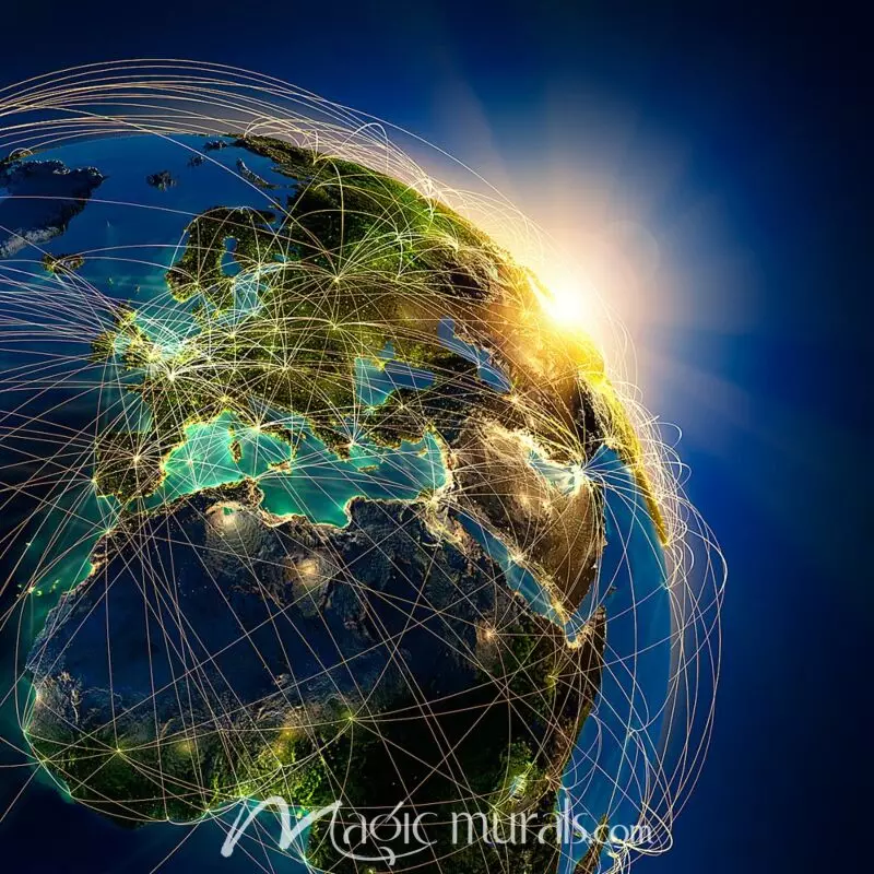 Digital Earth Wallpaper Wall Mural by Magic Murals