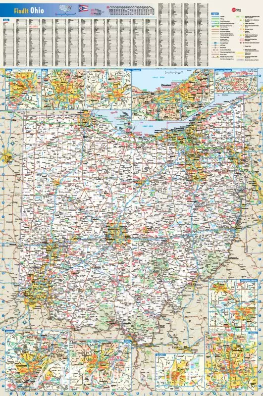Ohio State Map Wallpaper Wall Mural by Magic Murals