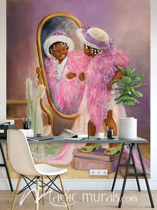 Dress Up Girl Wallpaper Wall Mural by Magic Murals