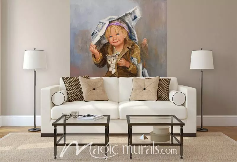 Newspaper Girl Wallpaper Wall Mural by Magic Murals