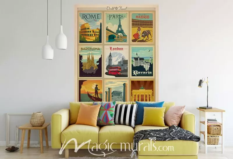 World Travel Wallpaper Wall Mural by Magic Murals