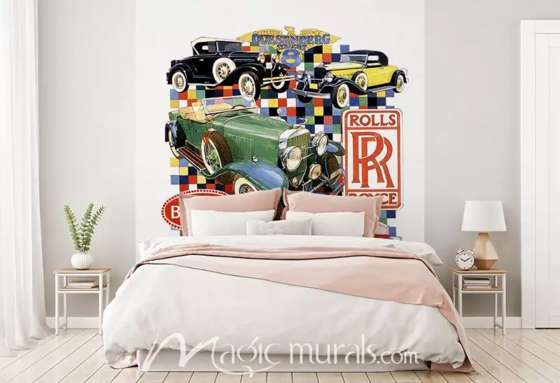 Classic Car Montage Wallpaper Wall Mural by Magic Murals