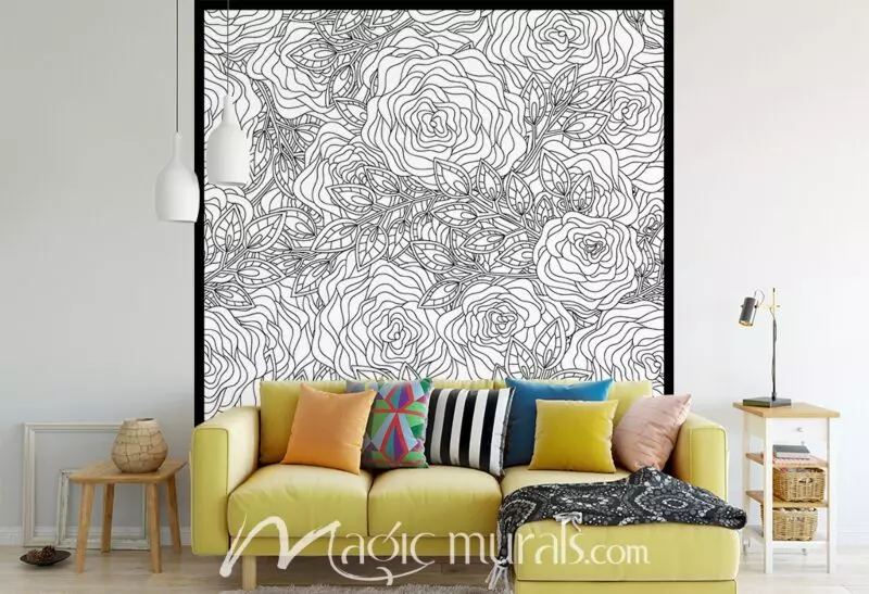 Flower Petals Coloring Mural by Magic Murals