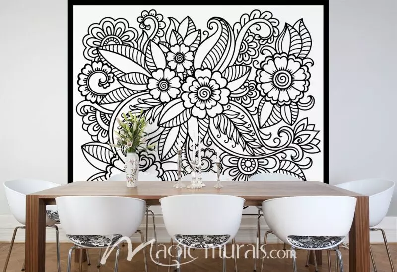 ColorMe! Garden Flowers Coloring Mural by Magic Murals