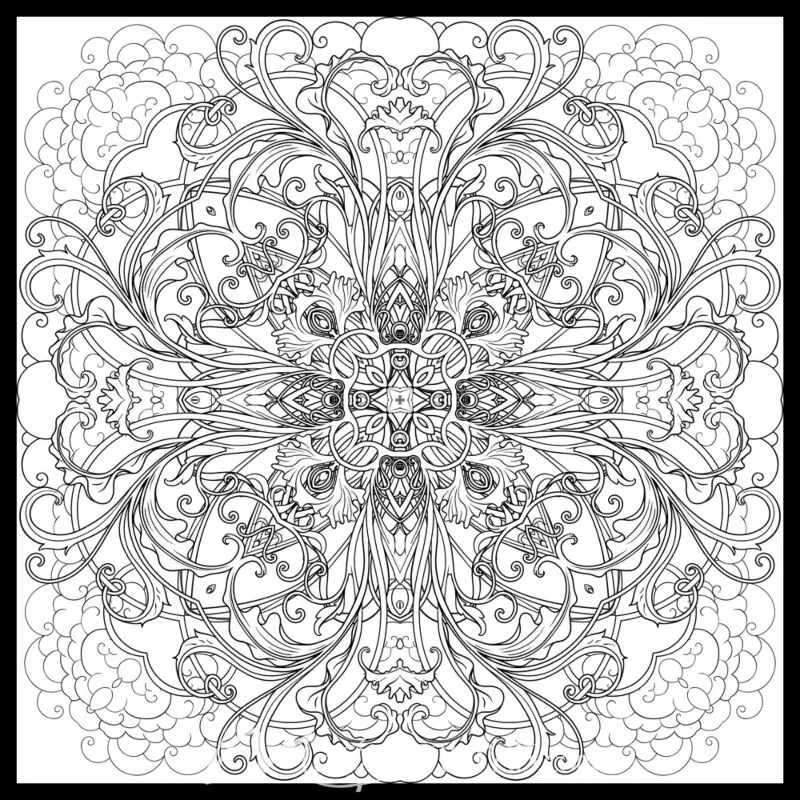 Mandala Vines Coloring Mural by Magic Murals