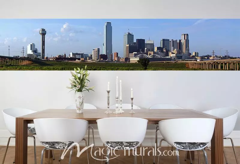 Dallas Skyline Wallpaper Wall Mural by Magic Murals