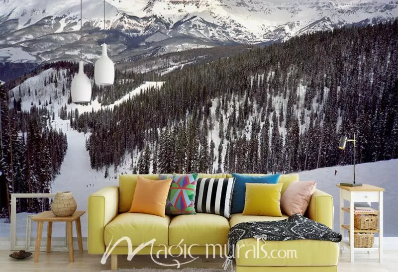 Skiing Wallpaper Wall Mural by Magic Murals