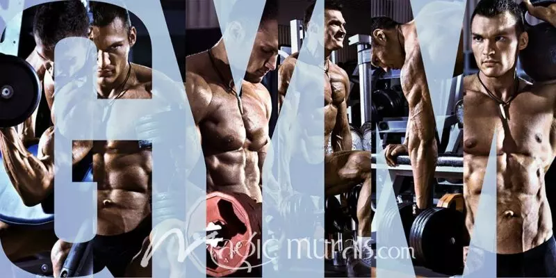 Gym Collage Wallpaper Wall Mural by Magic Murals