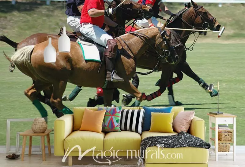 Polo Match Wallpaper Wall Mural by Magic Murals