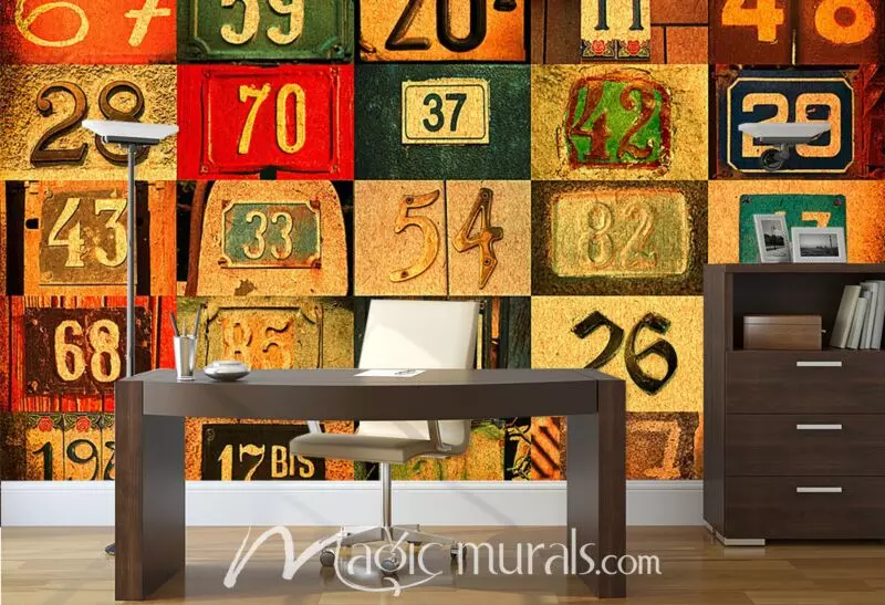 House Numbers Wallpaper Wall Mural by Magic Murals