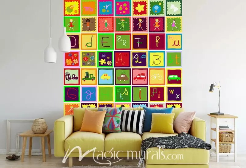 ABC Collage Wallpaper Wall Mural by Magic Murals