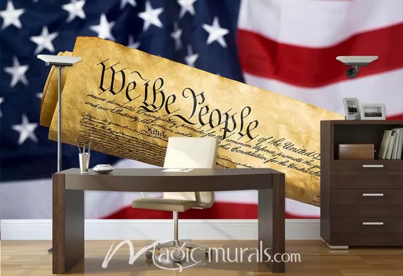Constitution and Flag Wallpaper Mural by Magic Murals