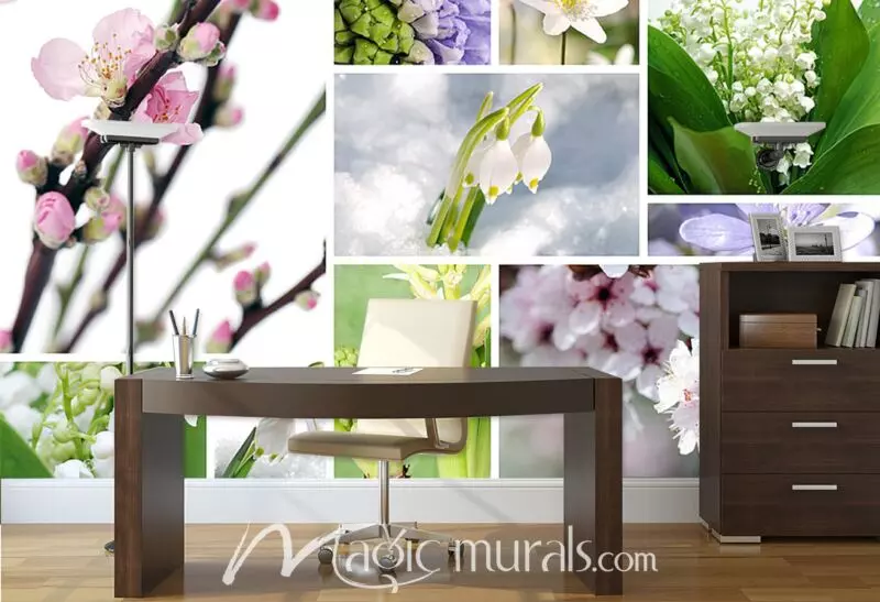 Spring Flowers Wallpaper Wall Mural by Magic Murals
