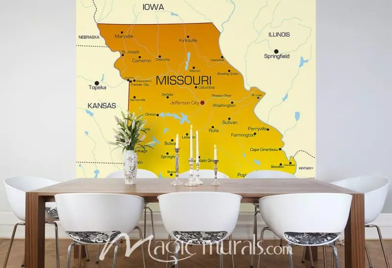 Map of Missouri Wallpaper Wall Mural by Magic Murals