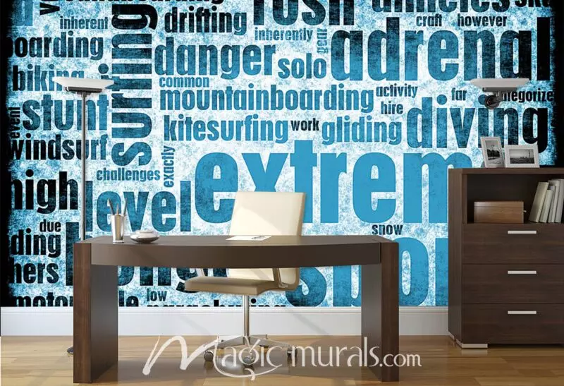 Extreme Sports Words Wallpaper Mural by Magic Murals
