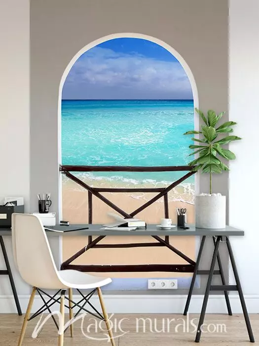 Caribbean Arch Window Wallpaper Mural by Magic Murals