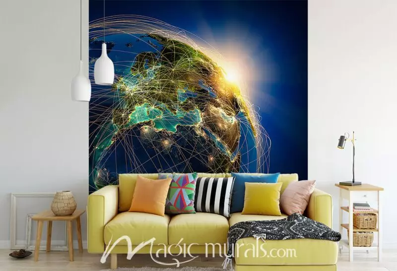 Digital Earth Wallpaper Wall Mural by Magic Murals