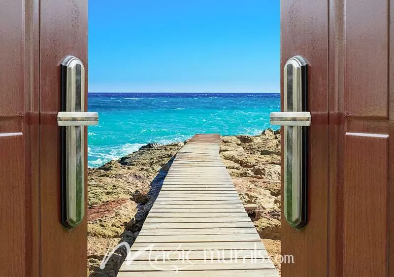 Beach Doors Wallpaper Wall Mural by Magic Murals