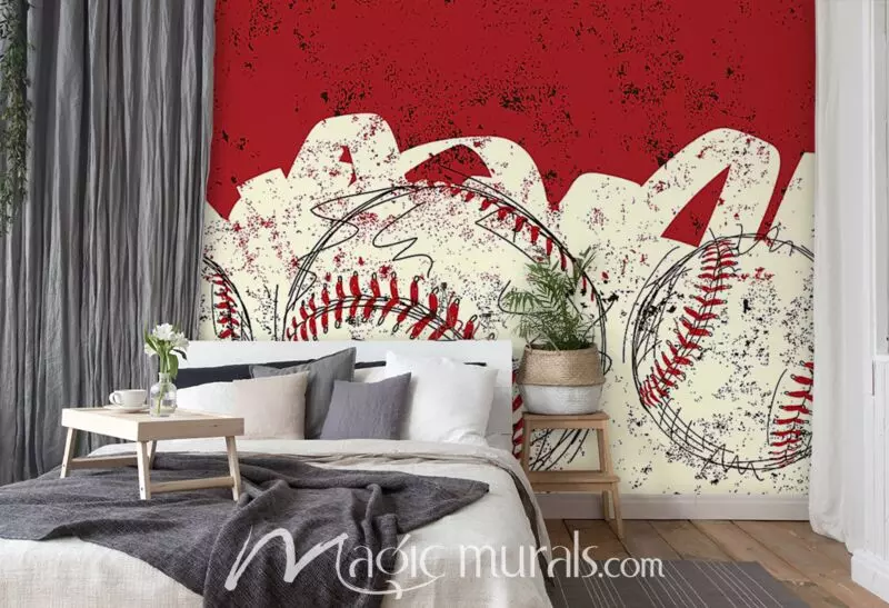 Baseball Graffiti Wallpaper Wall Mural by Magic Murals
