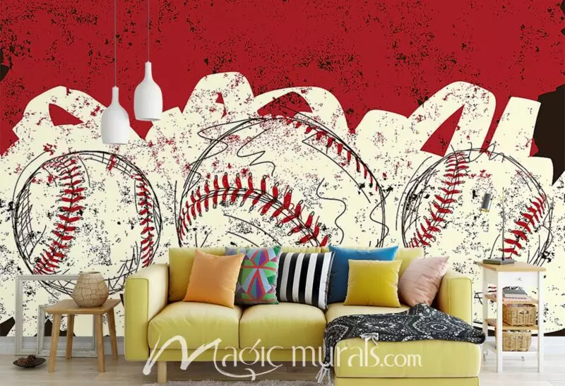 Baseball Graffiti Wallpaper Wall Mural by Magic Murals