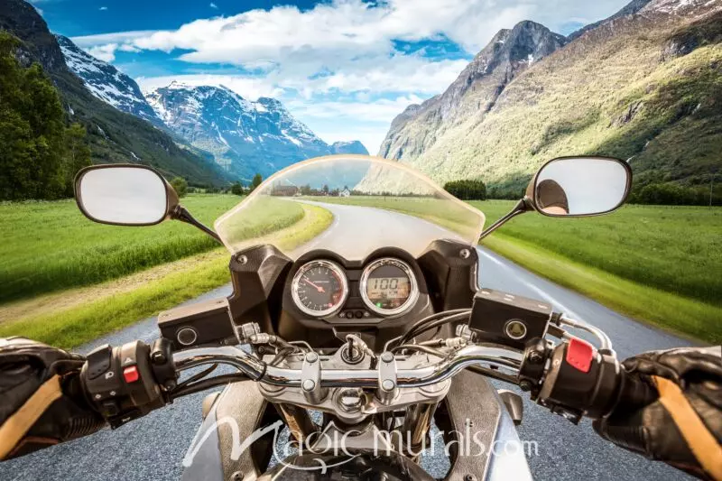 First Person Motorcycle Wallpaper Mural by Magic Murals