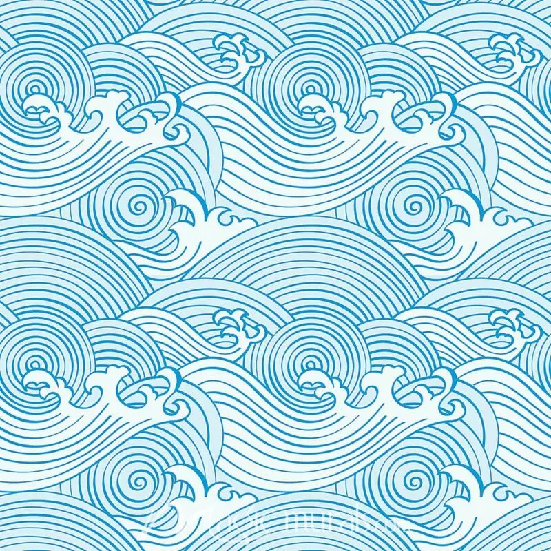 Swirly Ocean Waves Wallpaper Wall Mural by Magic Murals