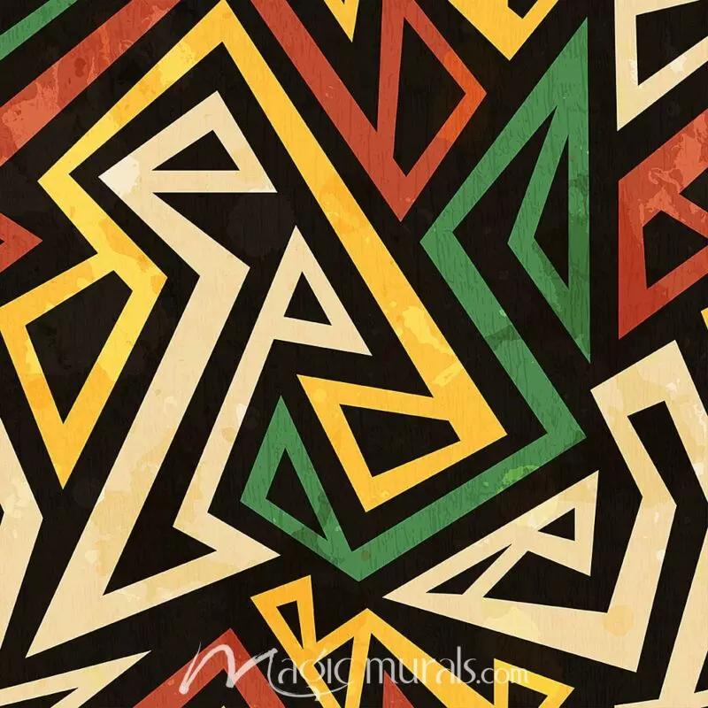 African Geometric Wallpaper Wall Mural by Magic Murals