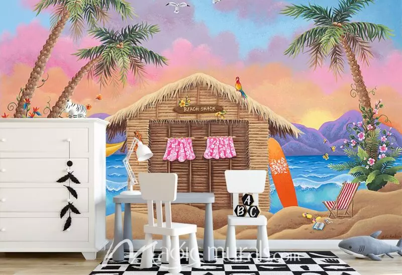 Beach Shack Wallpaper Wall Mural by Magic Murals