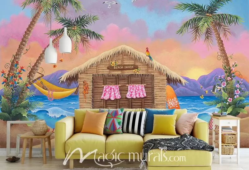 Beach Shack Wallpaper Wall Mural by Magic Murals