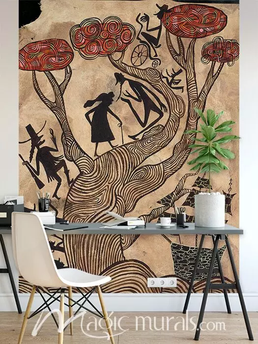 Tree People Wallpaper Wall Mural by Magic Murals