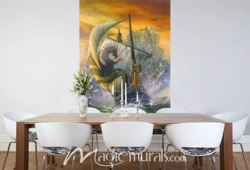 Dragon Ship Wallpaper Wall Mural by Magic Murals