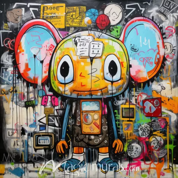 Graffiti Express Mouse Wallpaper Mural by Magic Murals