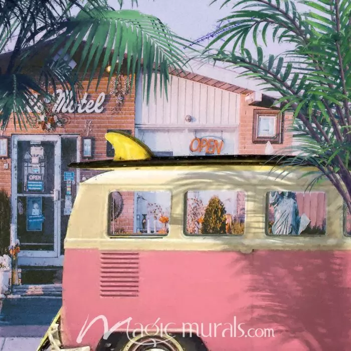 Ocean Drive VW Van Wallpaper Wall Mural by Magic Murals