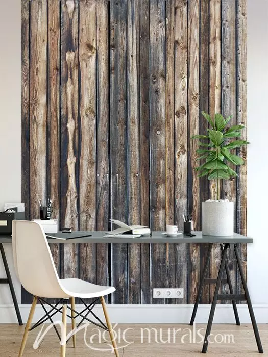 Rustic Wooden Boards Wallpaper Mural by Magic Murals