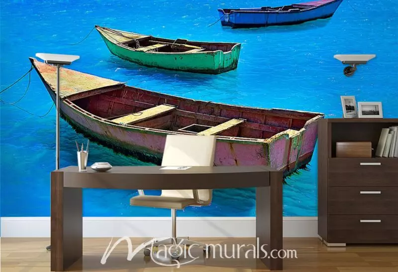 Fishing Boats, Dominican Republic Mural by Magic Murals