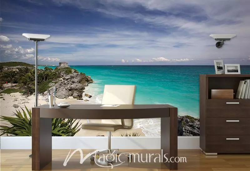 Tulum Beach Wallpaper Wall Mural by Magic Murals