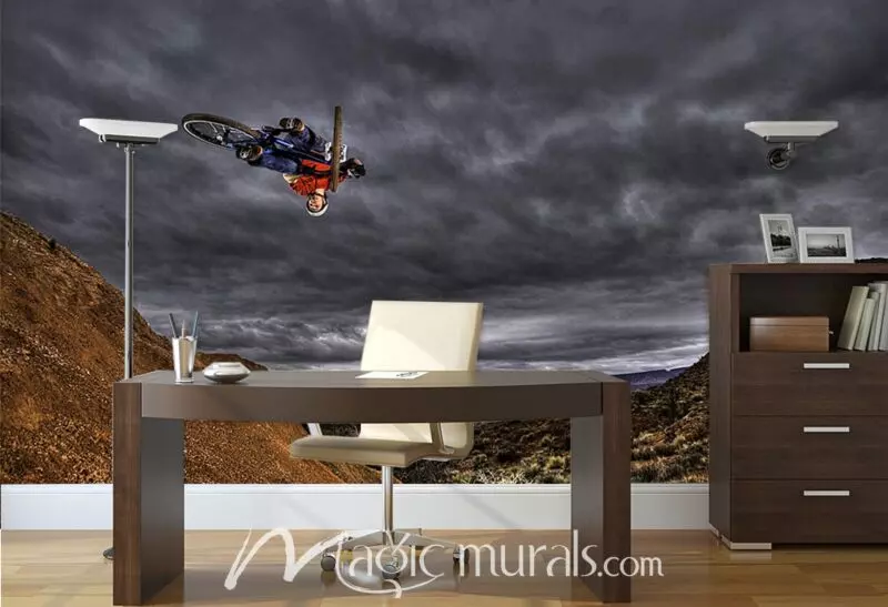 Mountain Bike Jump, HDR Wallpaper Mural by Magic Murals
