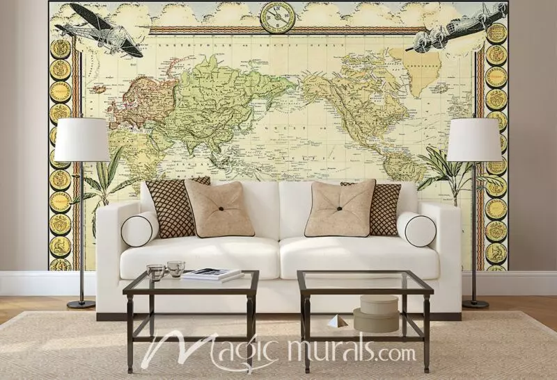 Adventure Map Wallpaper Wall Mural by Magic Murals