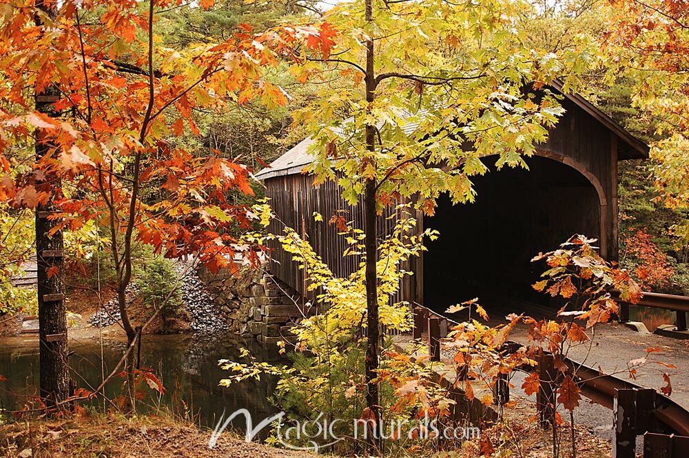 Covered Bridge in Vermont Wallpaper Mural by Magic Murals