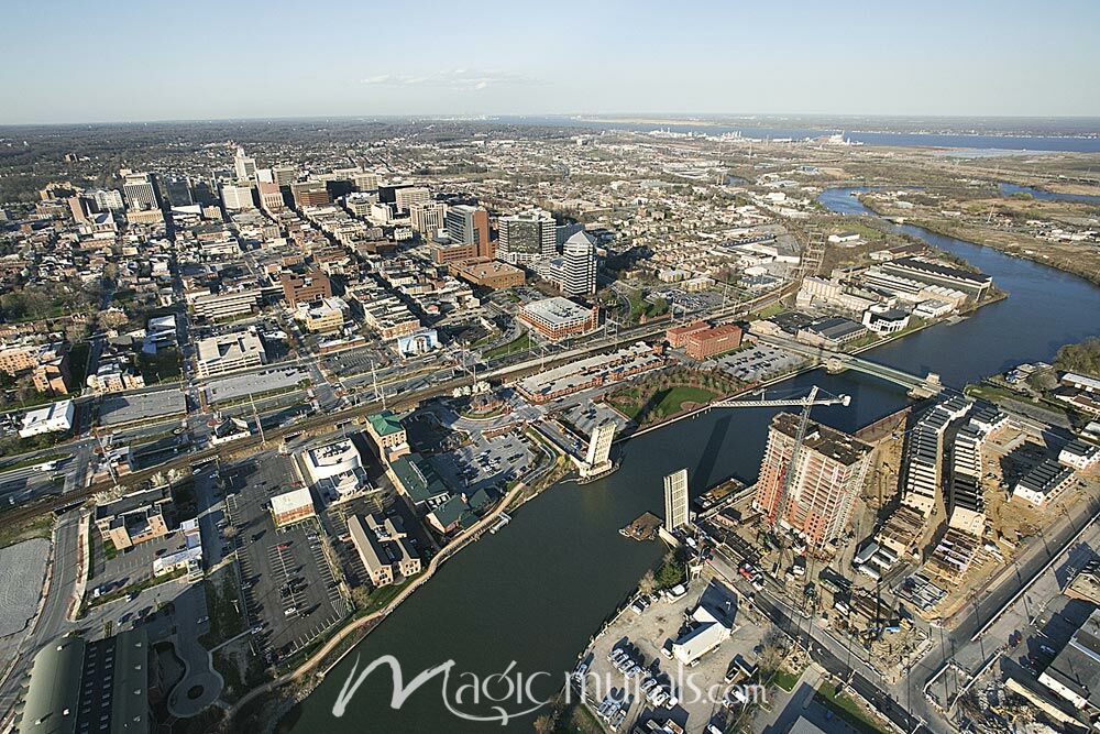 Aerial View of Baltimore Wallpaper Mural by Magic Murals