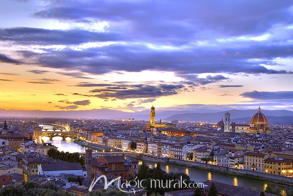Sunset in Florence Wallpaper Wall Mural by Magic Murals