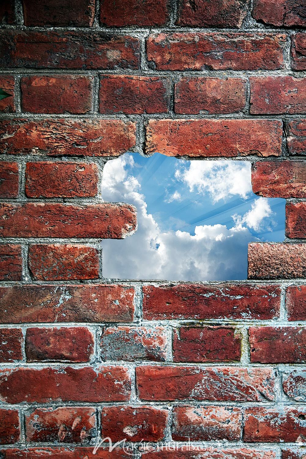 Brick Sky Wallpaper Wall Mural by Magic Murals