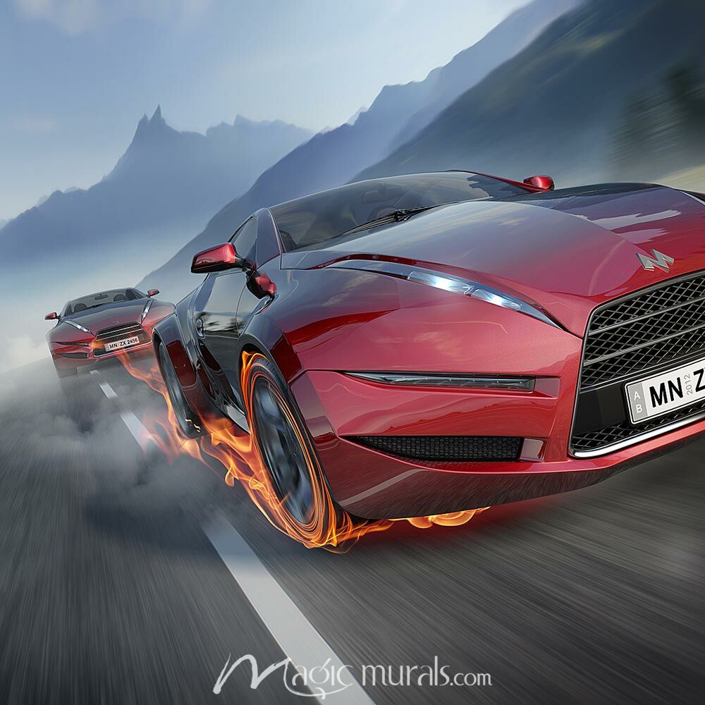 Ready to Race Wallpaper Wall Mural by Magic Murals