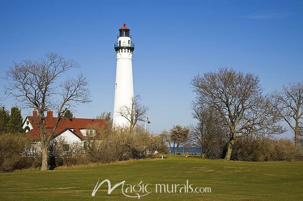 Wind Point Lighthouse Wallpaper Mural by Magic Murals